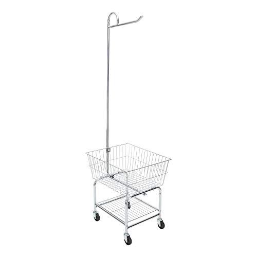 Organize It All Deluxe Laundry Valet, Basket and Clothes Hanger, Rolling Cart