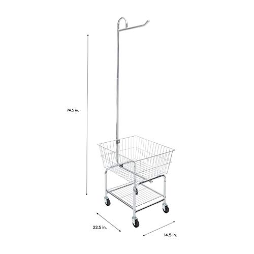 Organize It All Deluxe Laundry Valet, Basket and Clothes Hanger, Rolling Cart