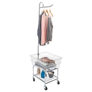 Organize It All Deluxe Laundry Valet, Basket and Clothes Hanger, Rolling Cart