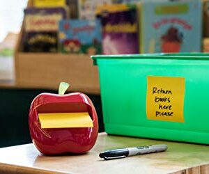 Post-it Pop-up Notes Dispenser, Apple-Shaped Dispenser and Post-it Super Sticky Pop-up Notes, 3x3 in, 1 Pad/Pack (APL-330)