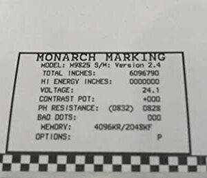 Monarch 9825 Label Printer W/USB, Parallel Ports & Test Prints