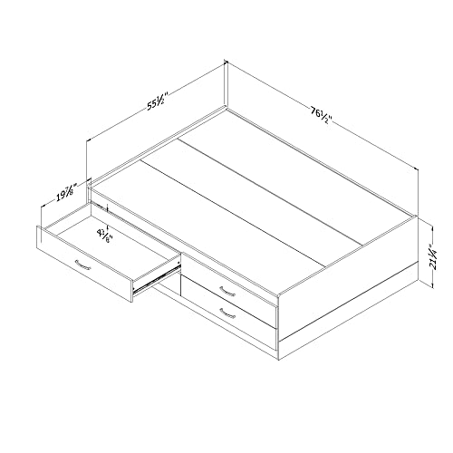 South Shore Cosmos Captain Bed with 4 Drawers, Full 54-inch, Black Onyx