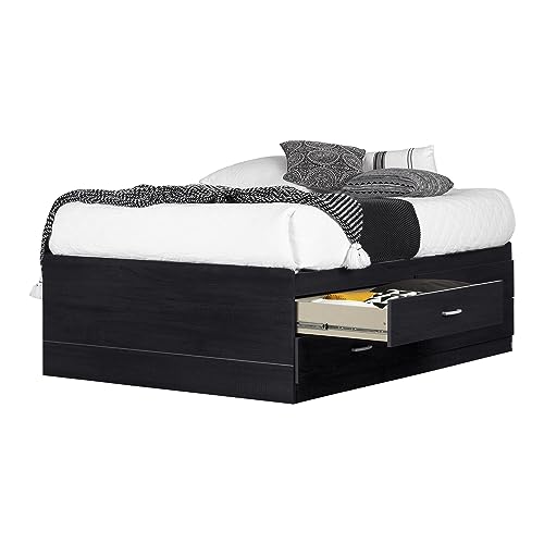 South Shore Cosmos Captain Bed with 4 Drawers, Full 54-inch, Black Onyx