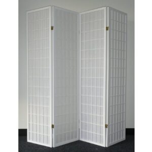 legacy decor 4-panel white wood shoji screen/room divider