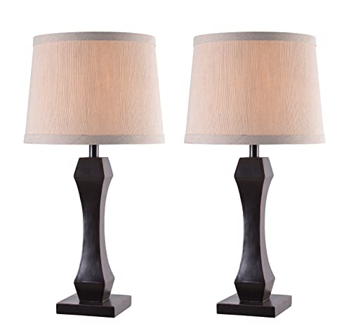 Kenroy Home 32121ORB Gemini 2 Pack Table Lamp Sets, Oil Rubbed Bronze