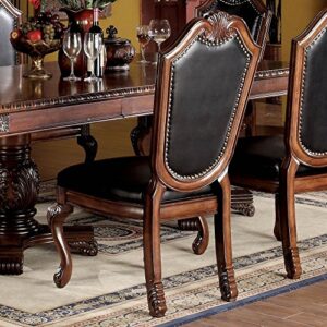 ACME Chateau De Ville Side Chair (Set-2) - 10038 - Black PU & Cherry