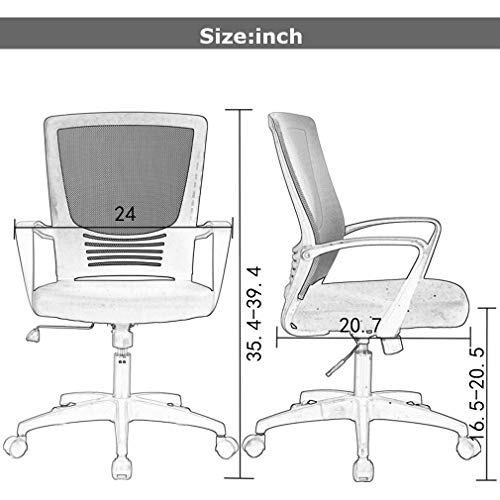 Ergonomic Office Chair Cheap Desk Chair Mesh Computer Chair with Lumbar Support Arms Modern Cute Swivel Rolling Task Mid Back Executive Chair for Women Men Adults Girls,Black