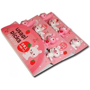 cutezcute bento 3d food pick, 8-piece, rabbit