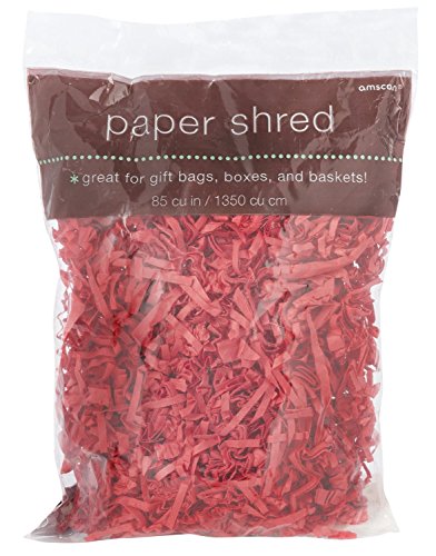 Amscan Paper Shred, 2 Ounce (Pack of 1), Red