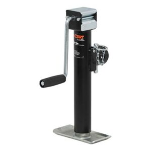 curt 28354 weld-on pipe-mount swivel trailer jack, 5,000 lbs. 10 inches vertical travel , black