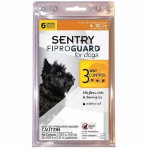 fiproguard flea & tick squeeze-on for dogs upto 22 lbs, 6-pack