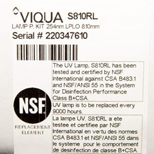 Viqua S810RL Replacement Water System UV Lamp for S8Q-PA