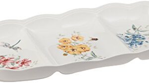 Lenox Butterfly Meadow 3 Part Divided Serving Tray, 2.30 LB