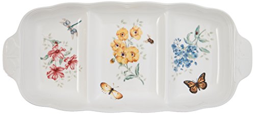 Lenox Butterfly Meadow 3 Part Divided Serving Tray, 2.30 LB