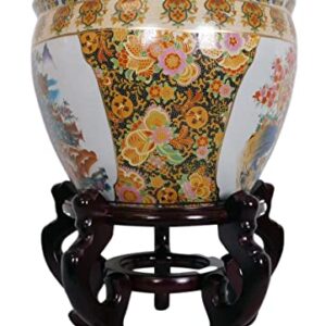 Oriental Furnishings Japanese Satsuma Peacock Vase (10" W x 7.75" H | Base 6.25")