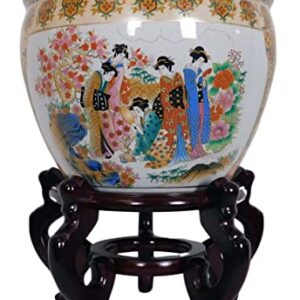 Oriental Furnishings Japanese Satsuma Peacock Vase (10" W x 7.75" H | Base 6.25")