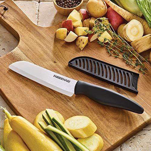 Farberware Ceramic Santoku Knife, 5-Inch, Black