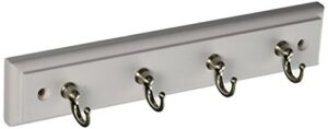 amerock hr55590wg10 key & gadget hook rack 8-5/8in(219mm) - white/satin nickel