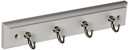 Amerock HR55590WG10 Key & Gadget Hook Rack 8-5/8in(219mm) - White/Satin Nickel