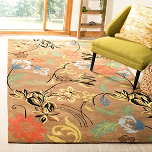 SAFAVIEH Soho Collection 2'6" x 10' Brown/Multi SOH736A Handmade Premium Wool & Viscose Runner Rug