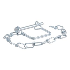 curt 25013 trailer coupler pin with 12-inch chain, 1/4-inch diameter x 2-3/4-inch long, clear zinc