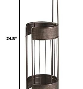 InterDesign Twillo Free Standing Toilet Paper Roll Holder – Dispenser and Spare Roll Storage for Bathroom, Bronze