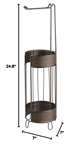 InterDesign Twillo Free Standing Toilet Paper Roll Holder – Dispenser and Spare Roll Storage for Bathroom, Bronze