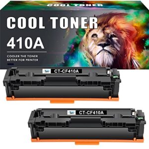 Cool Toner Compatible Toner Cartridge Replacement for HP 410A CF410A 410X CF410X for HP Color Pro MFP M477fdw M477fnw M452dn M477fdn M452nw M452dw M452 M477 Printer Toner Ink (Black, 2-Pack)