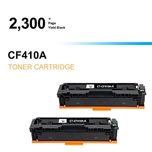 Cool Toner Compatible Toner Cartridge Replacement for HP 410A CF410A 410X CF410X for HP Color Pro MFP M477fdw M477fnw M452dn M477fdn M452nw M452dw M452 M477 Printer Toner Ink (Black, 2-Pack)