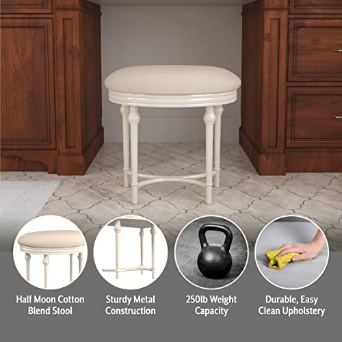 Hillsdale Furniutre Cape May Vanity Stool, Matte White