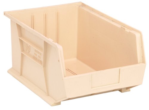 Quantum QUS255 Plastic Storage Stacking Ultra Bin, 16-Inch by 11-Inch by 8-Inch, Ivory, Case of 4