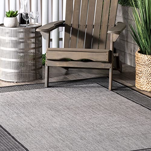 nuLOOM Gris Contemporary Indoor/Outdoor Area Rug, 5x8, Grey