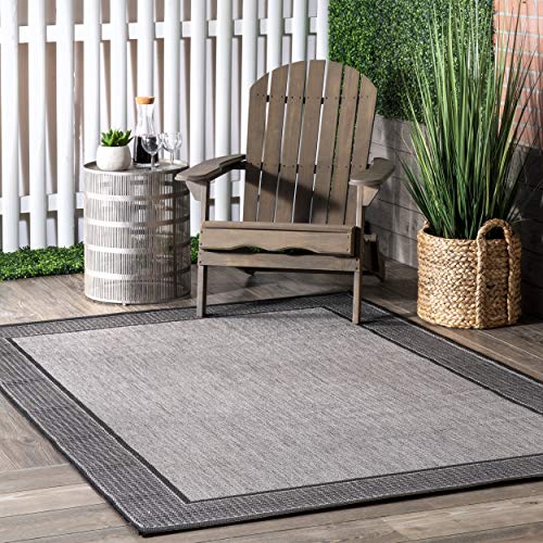 nuLOOM Gris Contemporary Indoor/Outdoor Area Rug, 5x8, Grey