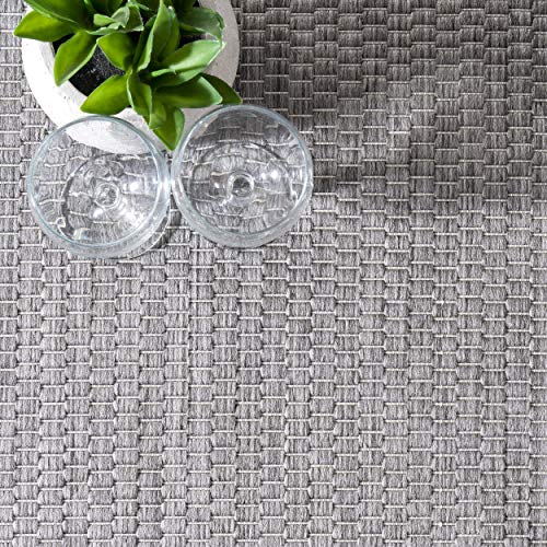 nuLOOM Gris Contemporary Indoor/Outdoor Area Rug, 5x8, Grey