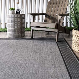 nuLOOM Gris Contemporary Indoor/Outdoor Area Rug, 5x8, Grey