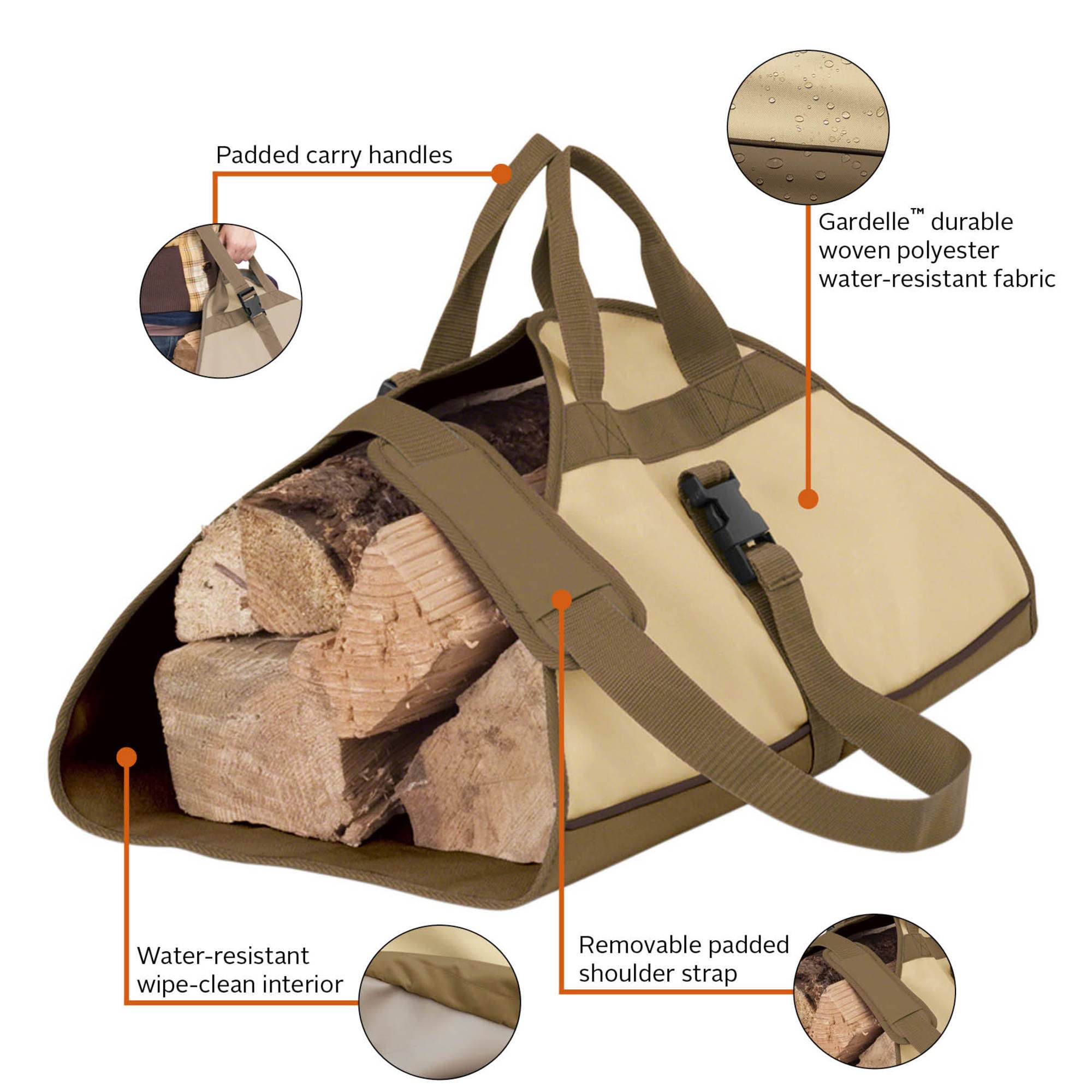 Classic Accessories Veranda Water-Resistant 40 Inch Log Carrier