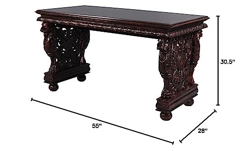 Design Toscano Effingham Gryphon Library Desk Dining Table, 55 Inch