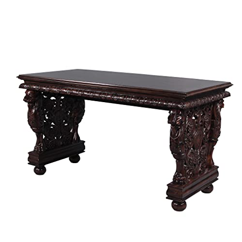 Design Toscano Effingham Gryphon Library Desk Dining Table, 55 Inch