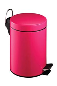 premier housewares 506420 pedal bin hot pink kitchen bin stainless steel bathroom bin pedal push kitchen bins recycling bins 3 l h26 x w17 x d23cm