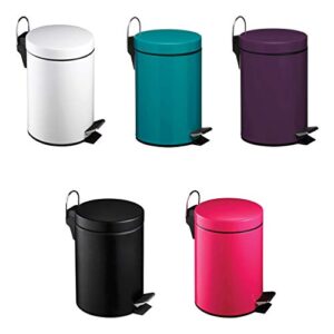 Premier Housewares 506420 Pedal Bin Hot Pink Kitchen Bin Stainless Steel Bathroom Bin Pedal Push Kitchen Bins Recycling Bins 3 L H26 x W17 x D23cm