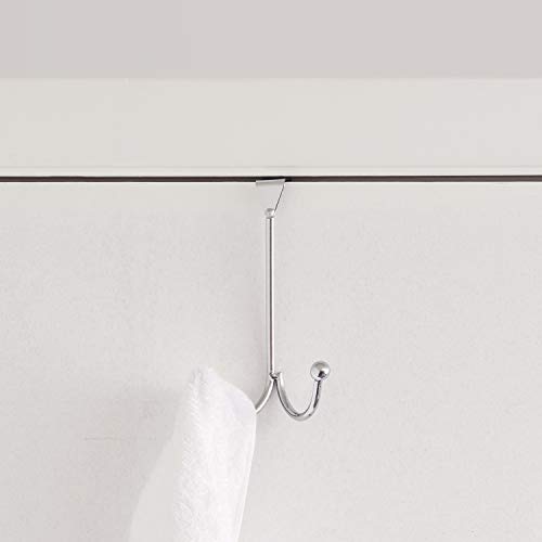 Home Basics 2 Hook Over The Door Hanger, Chrome