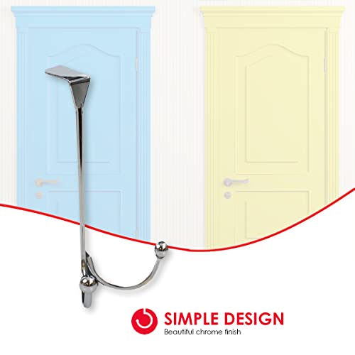 Home Basics 2 Hook Over The Door Hanger, Chrome