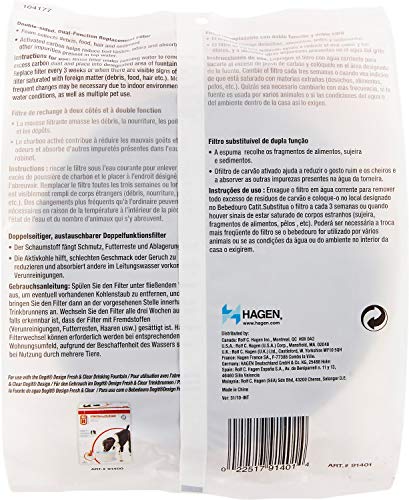 Dogit Replacement Drinking Water Fountain Filters, 3-Pack – Replacement Filters for Dogit Fresh & Clear Drinking Water Fountain and ZEUS H2EAU Elevated Dog and Cat Drinking Water Fountain