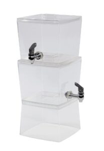 creativeware 2 units 1.5 gallon stacking beverage dispenser, clear