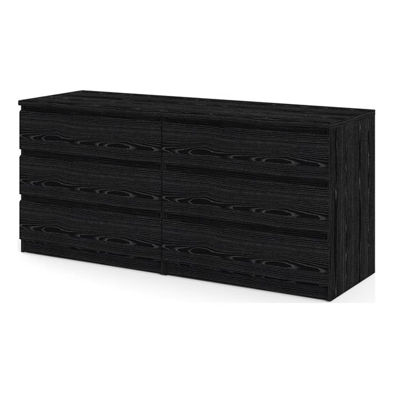 Tvilum 6 Drawer Double Dresser, Black Woodgrain