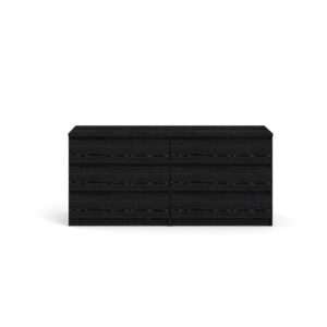 Tvilum 6 Drawer Double Dresser, Black Woodgrain