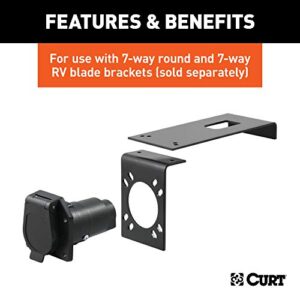 CURT 57202 Vehicle-Side Trailer Wiring Harness Clamp-On Bracket Mount for 7-Way Round or RV Blade , Black