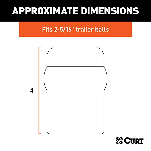 CURT 21811 Black Rubber Trailer Hitch Ball Cover, 2-5/16-Inch Diameter