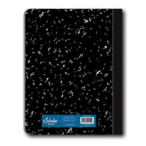 iScholar Primary Composition Book, Journal, Unruled Top, .5 Inch Ruled Bottom Half, 100 Sheets, 9.75 x 7.5 Inches, Black Marble (10116)