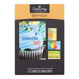 DaySpring - Inspirational Boxed Cards - Birthday - Cupcakes - 62991,Multi Color